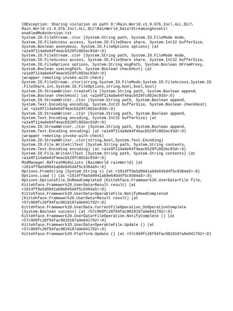 Exception Log Pdf Computing Computer Programming