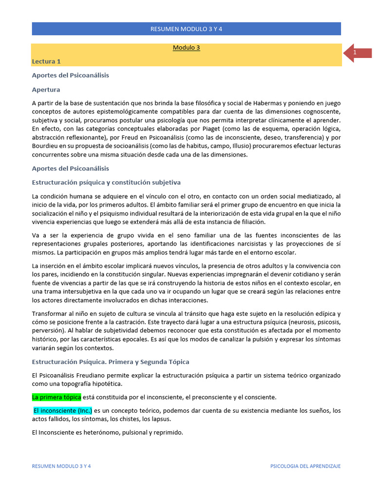 Resumen Mod.3y4 | PDF | Carné de identidad | Neurosis