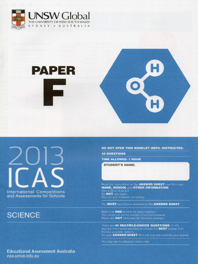Icas F Science 2013 | PDF