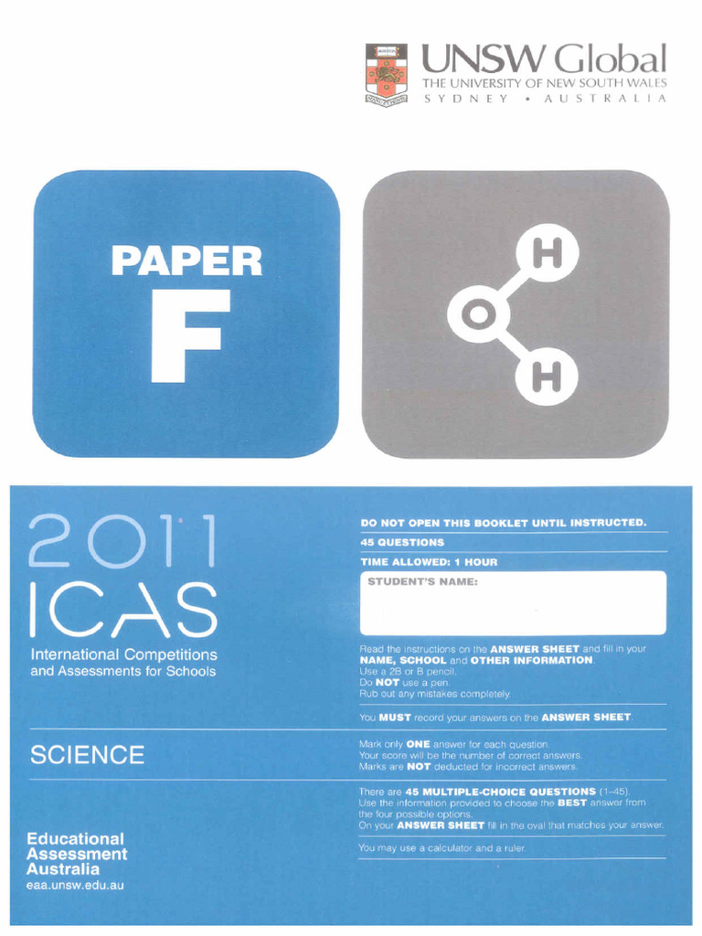 Icas F Science 2011 | PDF