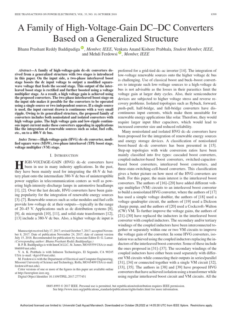A Family of High-Voltage-Gain DCDC Converters Based On A Generalized ...