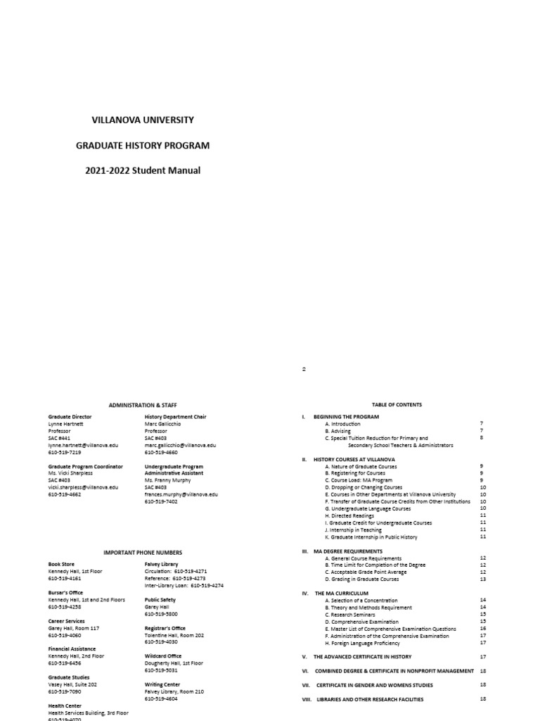 Grad HIS Manual 2021 - 2022 | PDF | Course Credit | Academic Degree