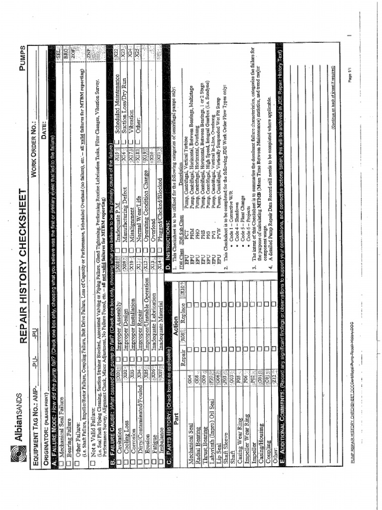 Pump Inspection_Checklist | PDF Pump Inspection_Checklist | PDF