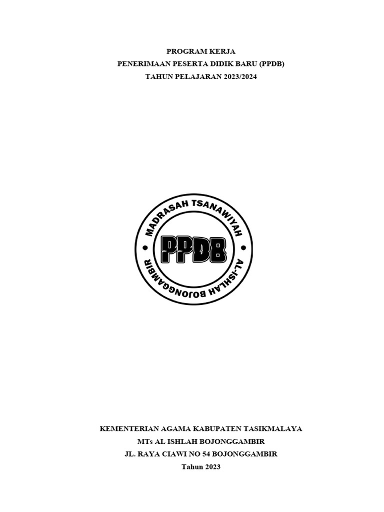 PROGRAM KERJA PPDB 2023 | PDF