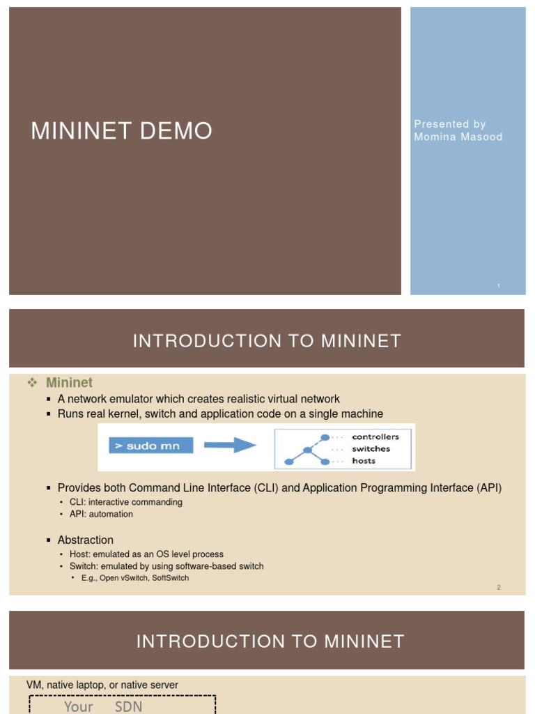 Mininet Demo 180625043021 | PDF | Virtual Machine | Command Line Interface
