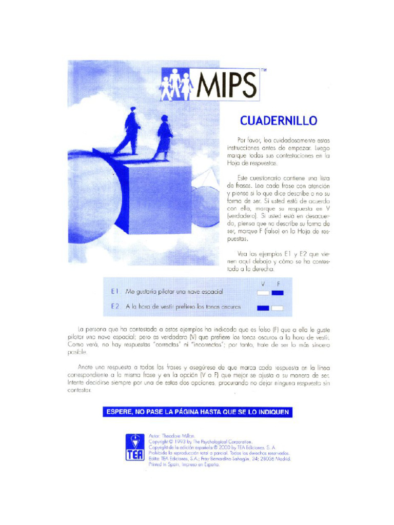 Cuadernillo MIPS (Tea Ed.) | PDF