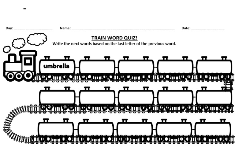 Train Word Quiz | PDF
