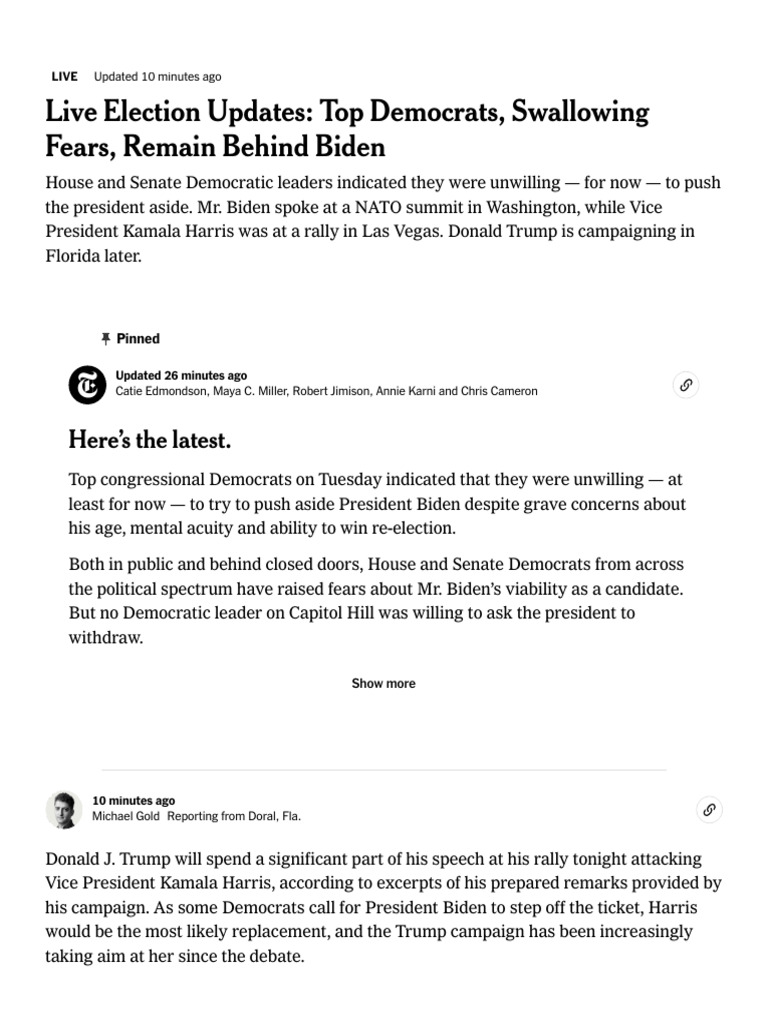 Biden Campaign and Trump Rally Live Updates Latest 2024 Election News ...