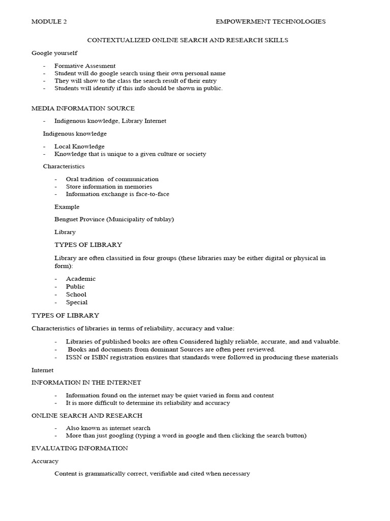 Contextualized Online Search and Research Skills | PDF | Libraries | Information