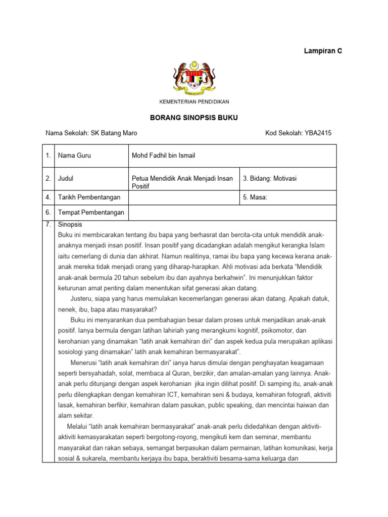 Sinopsis Buku SPLKPM 2024 1 | PDF