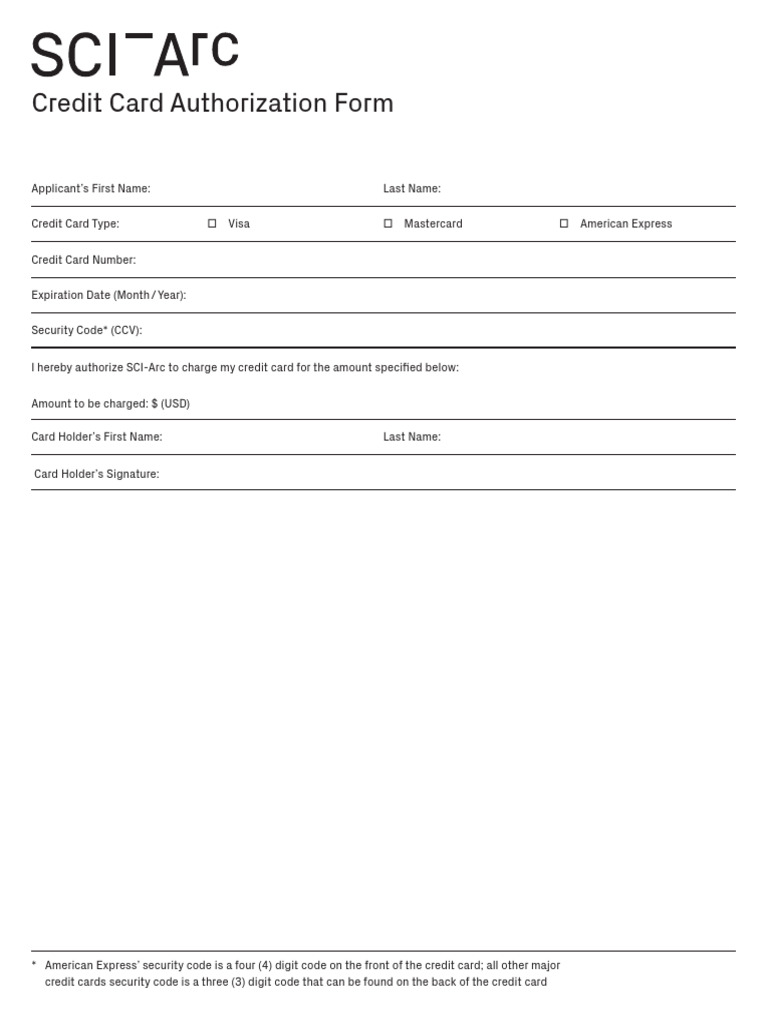 Credit Card Authorization Form (1) | PDF