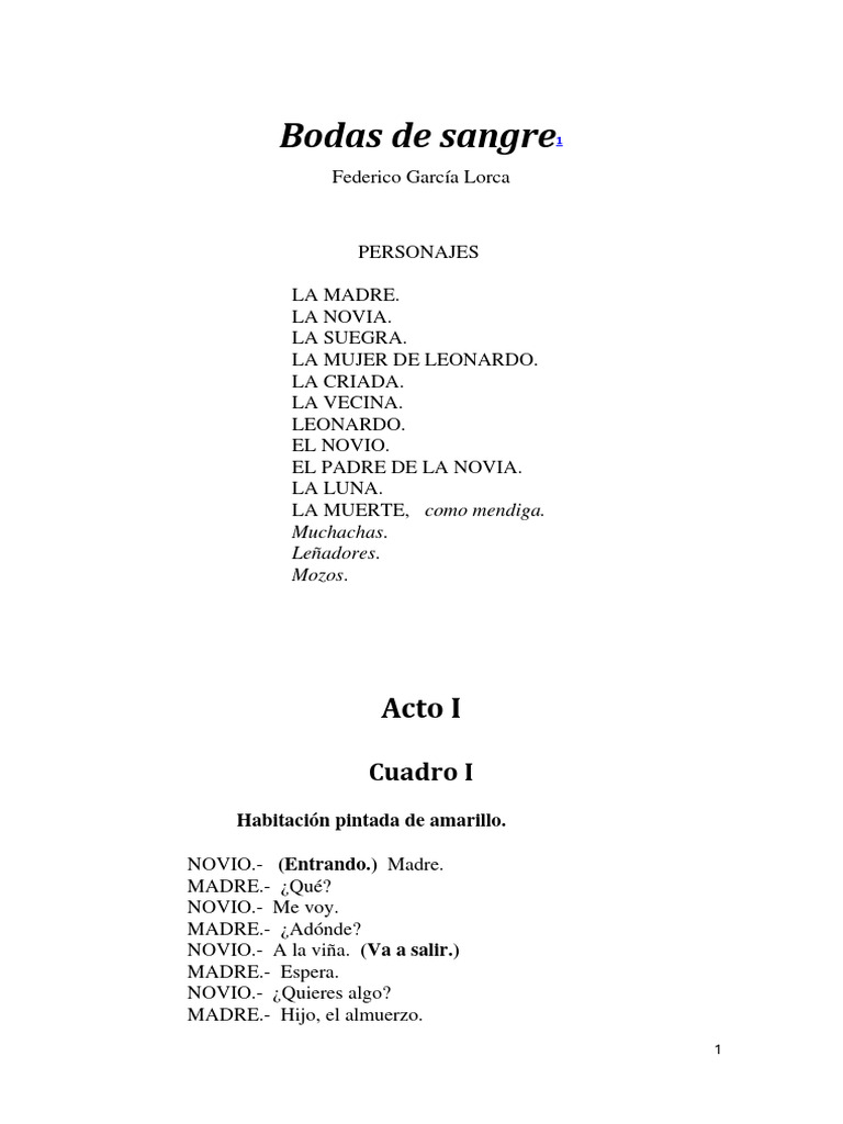 Bodas de Sangre | PDF