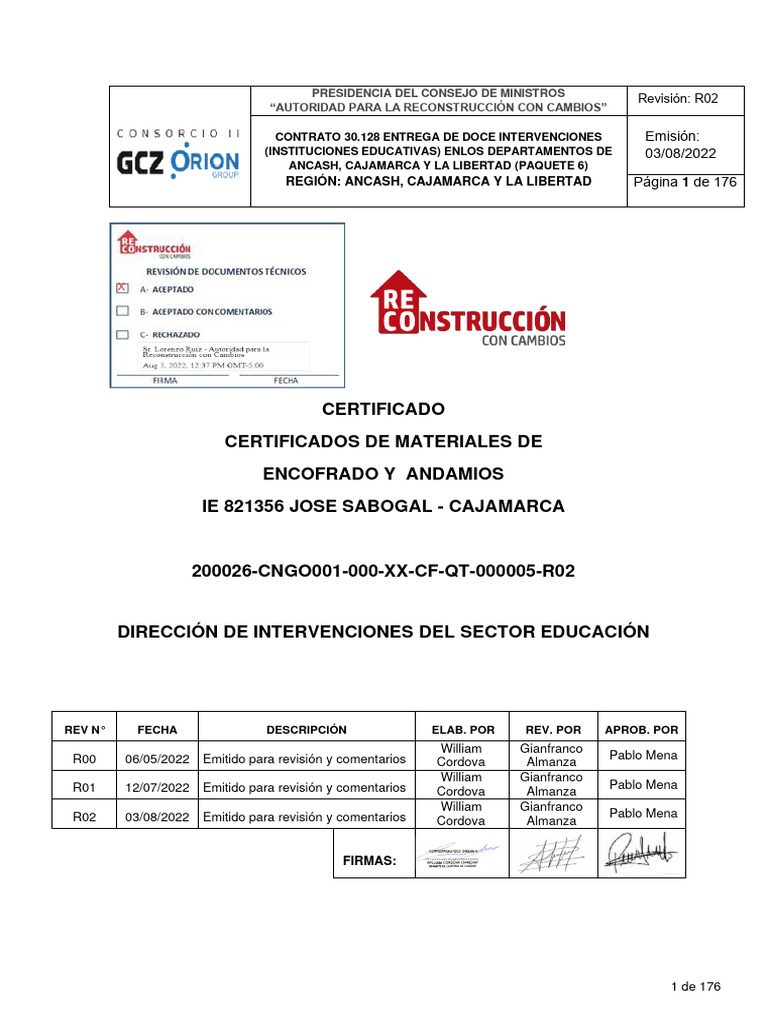 Cngo001 000 XX CF QT 000005 R02 | PDF | Hormigón | Andamio