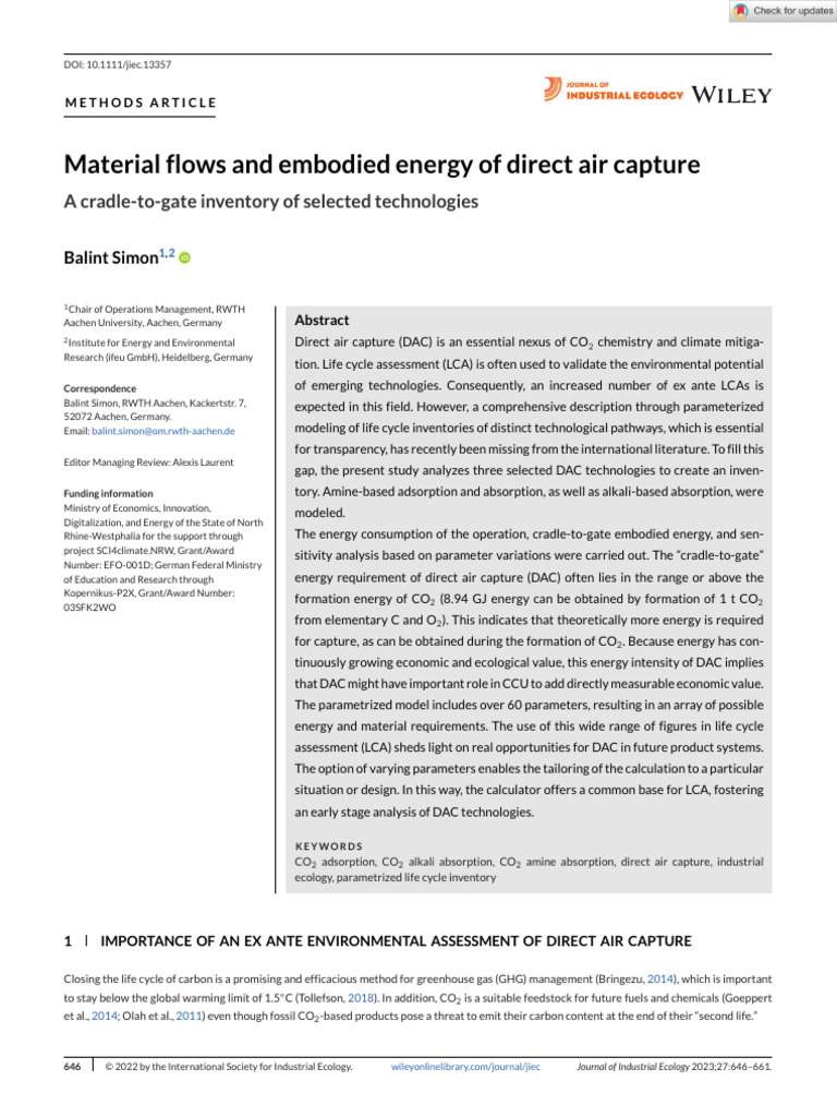 J of Industrial Ecology - 2023 - Simon - Material Flows and Embodied ...