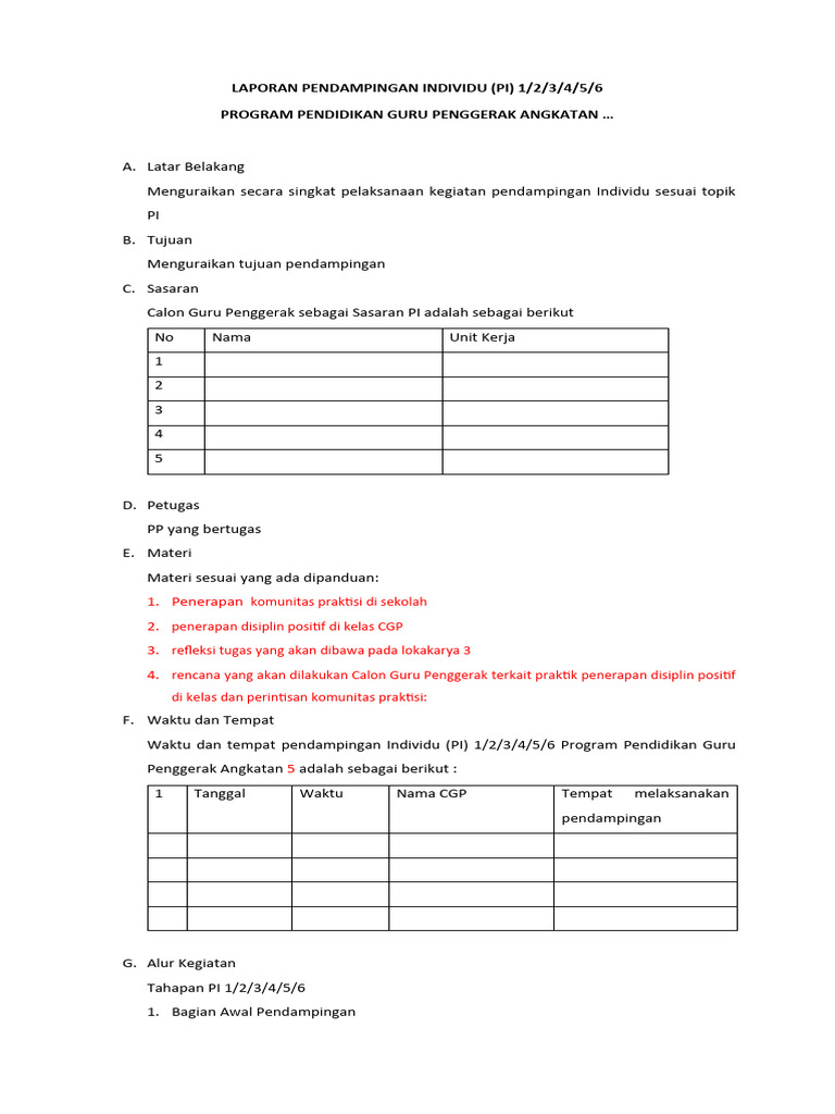 Sistematika Laporan PI | PDF