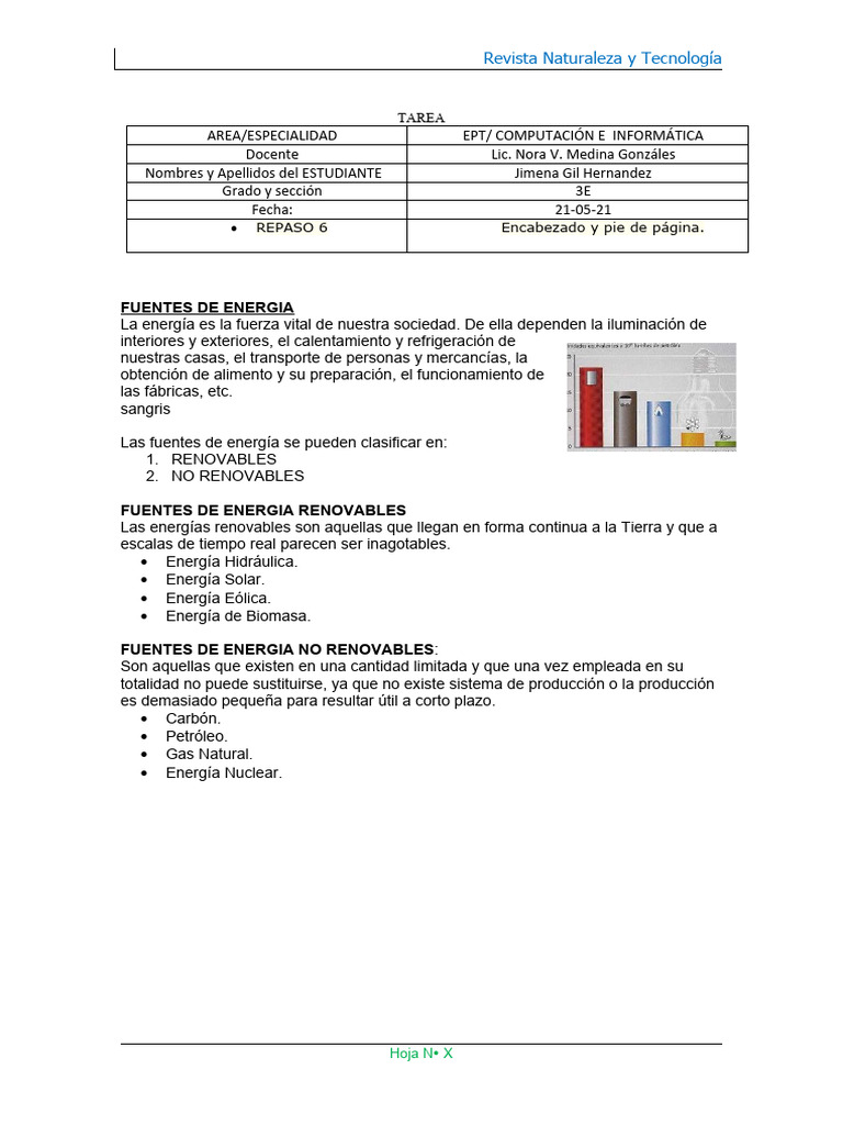 Ej 06 .Doc. Repaso 6 | PDF | Energía renovable | Desarrollo energético