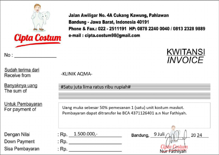 Invoice DP 50 Klinik Aqma | PDF