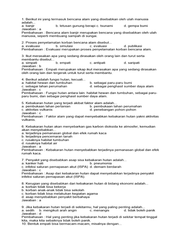 Soa LLatihan US PLH | PDF | Griya & Taman