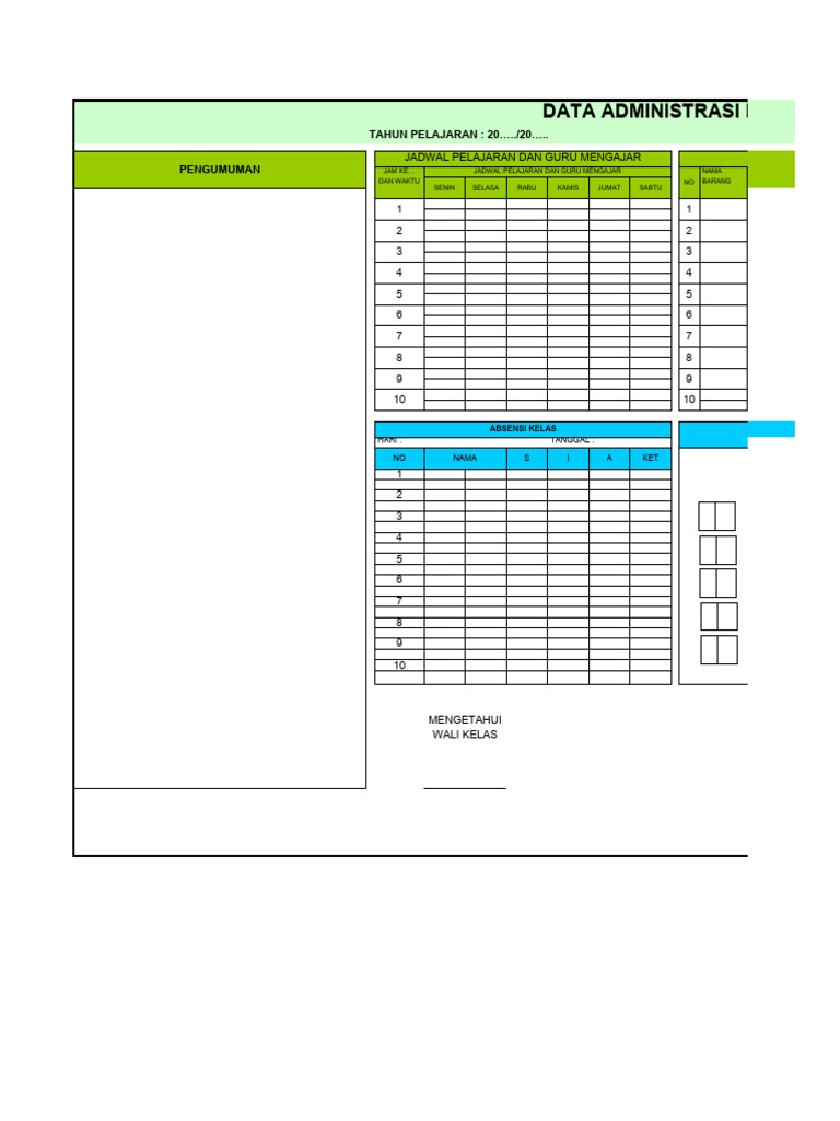 Data Administrasi Kelas-2a | PDF