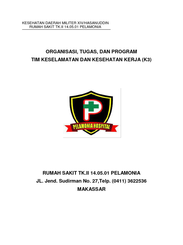 Struktur dan Tugas Tim K3 RS Pelamonia | PDF