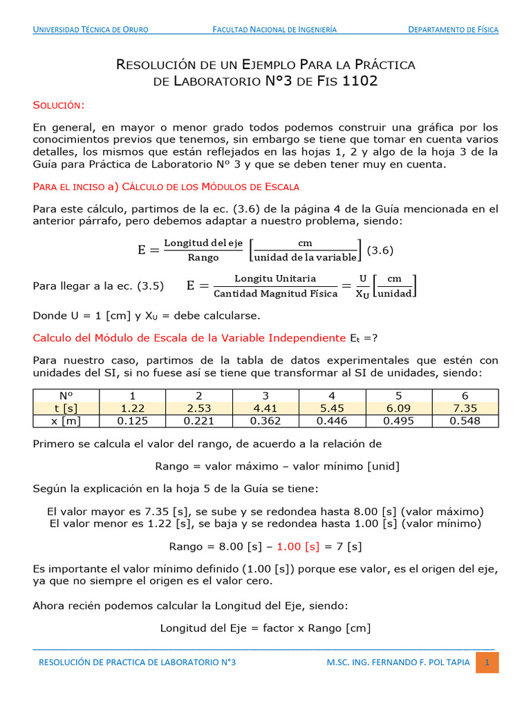 EjemploResoluciónPrácticaLaboratorio N°3 | PDF | Pendiente | Longitud