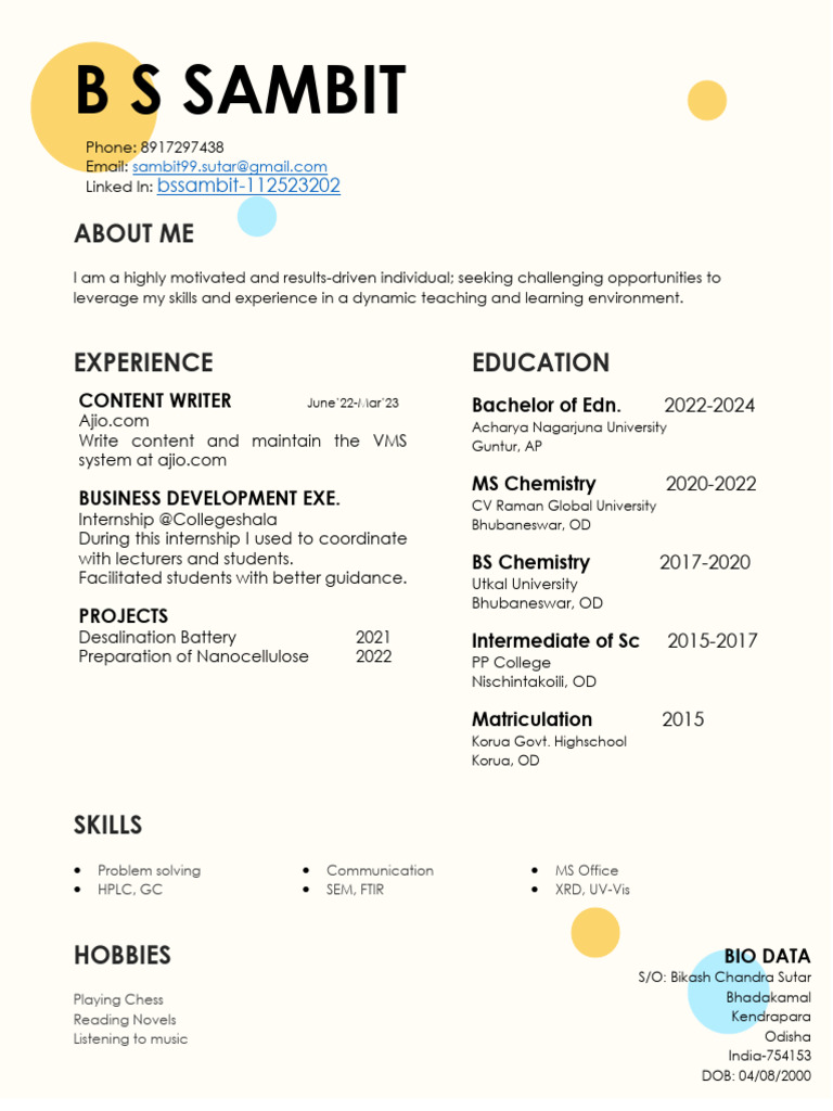 resume 2.1 | Download Free PDF | Behavior Modification | Cognition