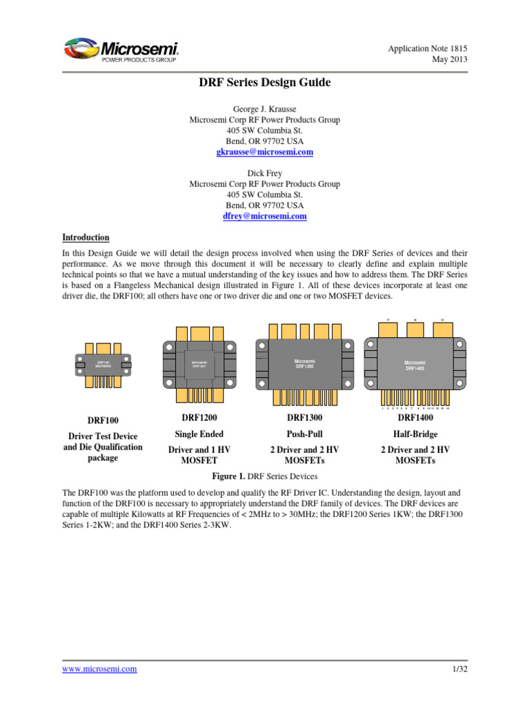 DRF Series Design Guide | PDF | Inductance | Amplifier