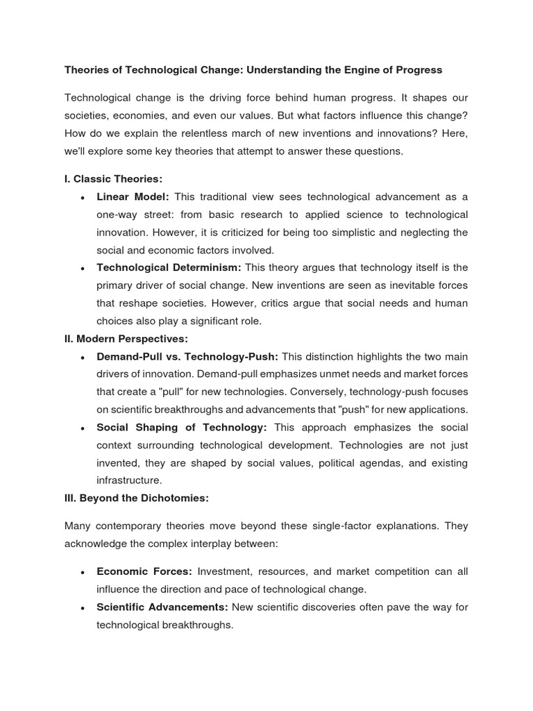 Theories of Technological Change | PDF | Innovation | Determinism