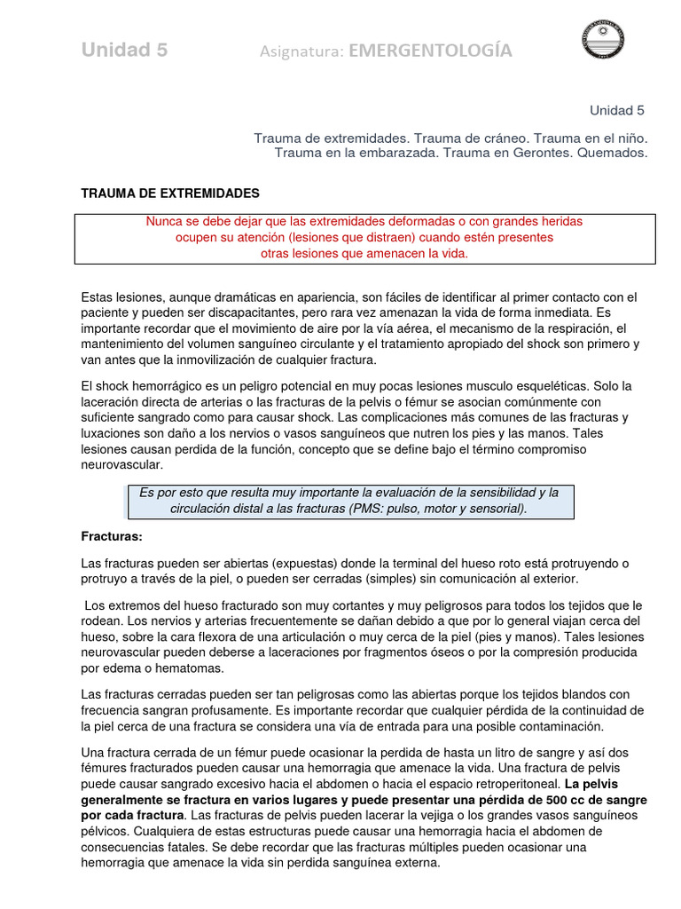 Unidad 5 | PDF | Fluido cerebroespinal | Lesión cerebral traumática