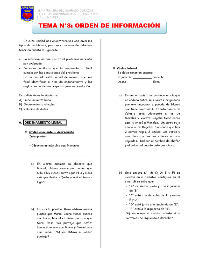 Tema8 - Orden de Informacion | PDF