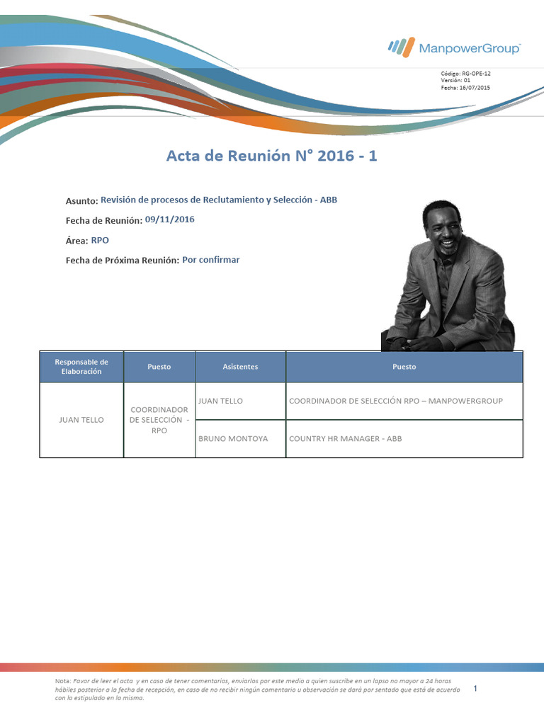 Acta de Reunión | PDF