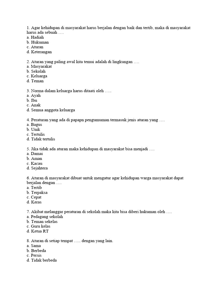 Soal Kelas 3 PKN | PDF