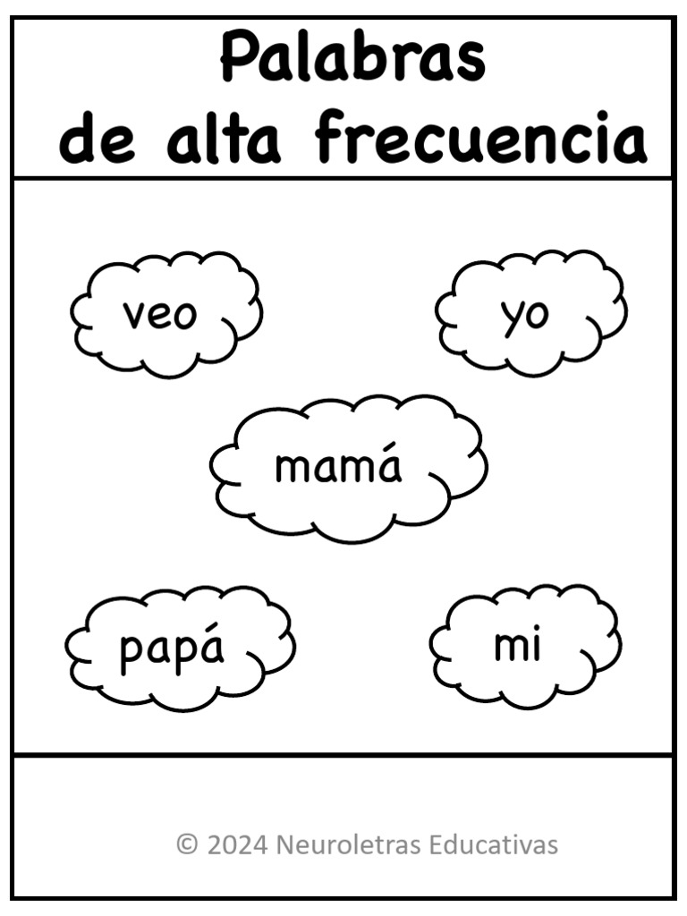 Palabras yo, papá, mamá, mi, veo Recurso gratutito | PDF