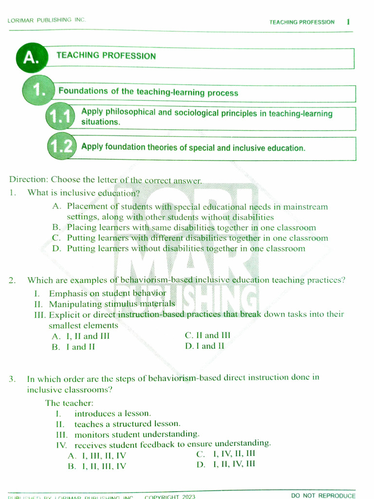 Teaching Profession LET REVIEWER | PDF | Pedagogy | Education Theory