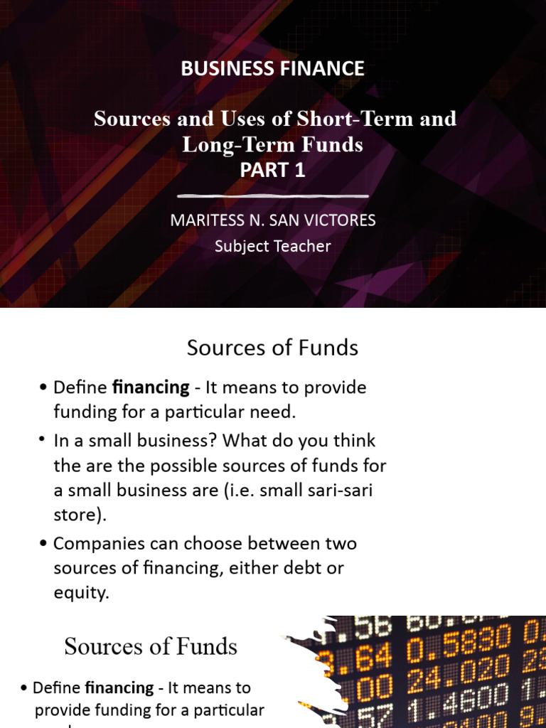 14 Sources and Uses of Funds Part1 | Download Free PDF | Loans | Stocks