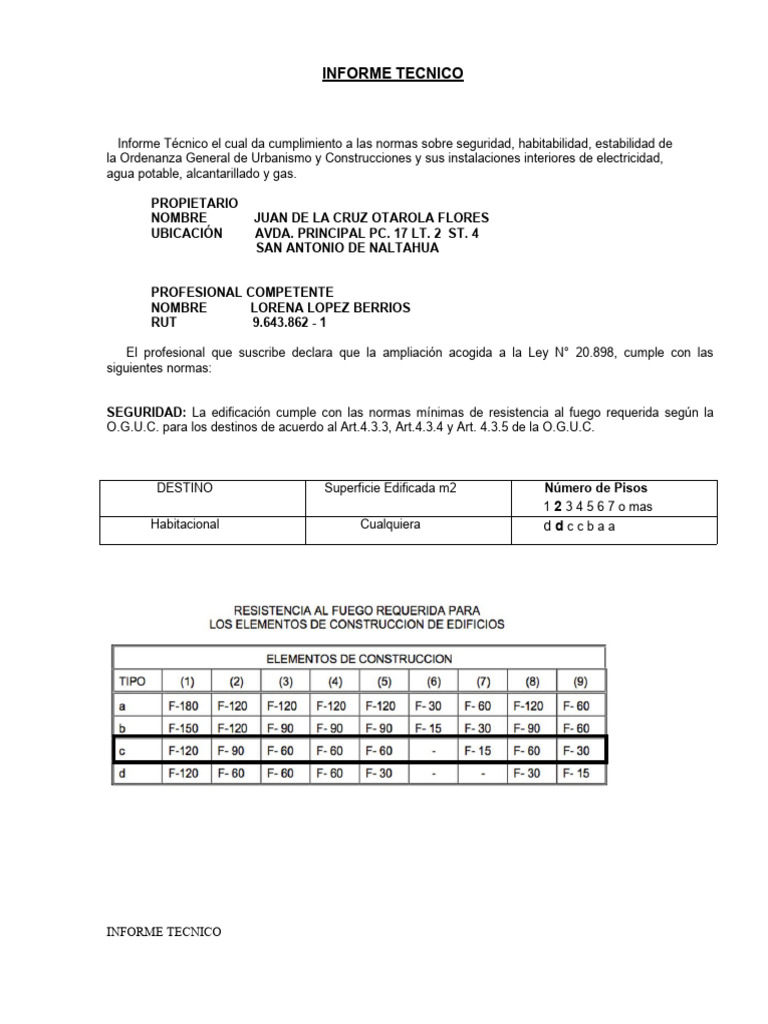Informe Tecnico | PDF | Hormigón | Albañilería