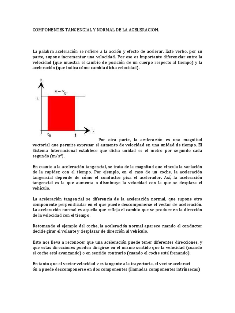 Componentes Tangencial y Normal de La Aceleracion | PDF | Aceleración ...