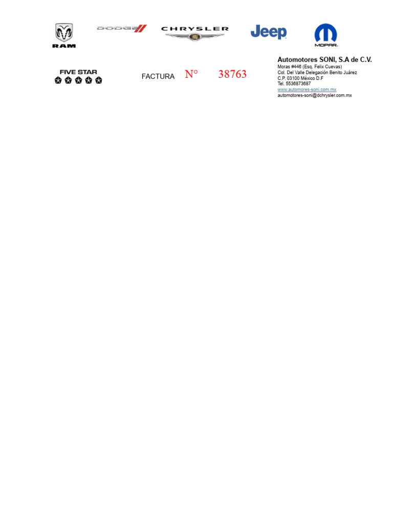 Factura Jeep | PDF