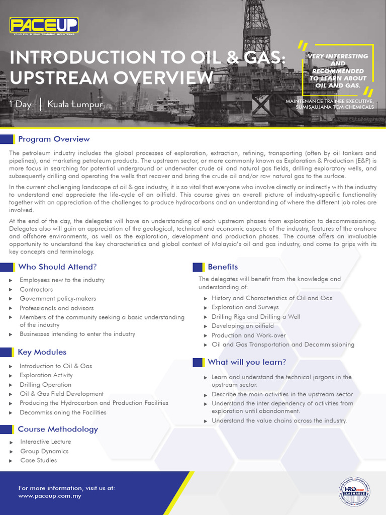 General Brochure EP01 Introduction to Oil Gas Upstream Overview KL 1 ...