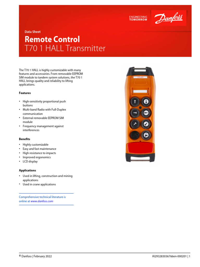 Danfoss T70 1 | PDF | Telecommunications | Electronic Engineering