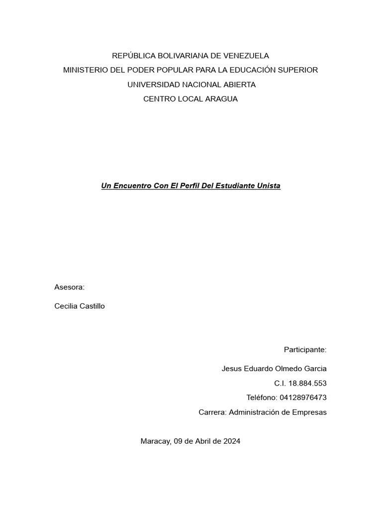 Dolmmc Olmedo - Portafolio Especial 2024 I | PDF | Aprendizaje | Cognición