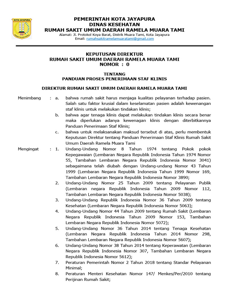 KPS 10.1 - A. Regulasi Penetapan Kebutuhan Staf Medis | PDF