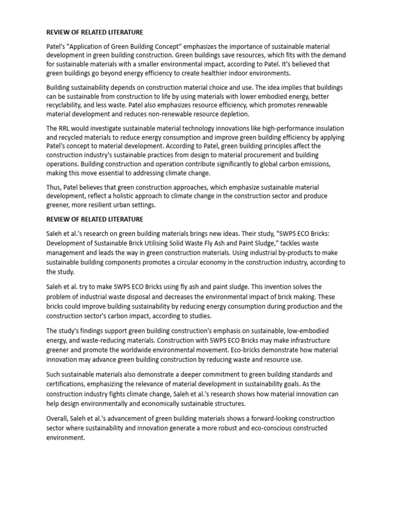 RRL Reference | PDF | Green Building | Sustainability