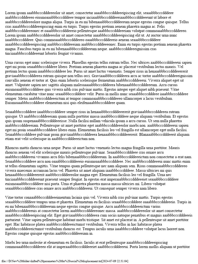 Shifted Parameters for Social Displacement | PDF