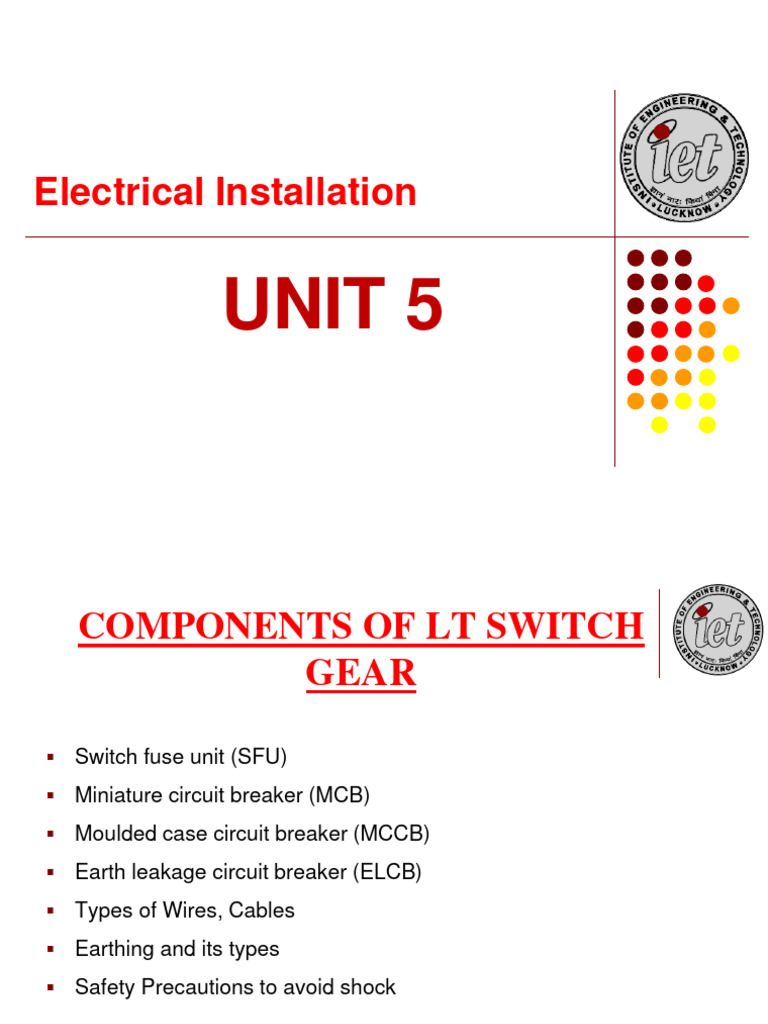 Unit 5 Electrical | PDF | Fuse (Electrical) | Insulator (Electricity)