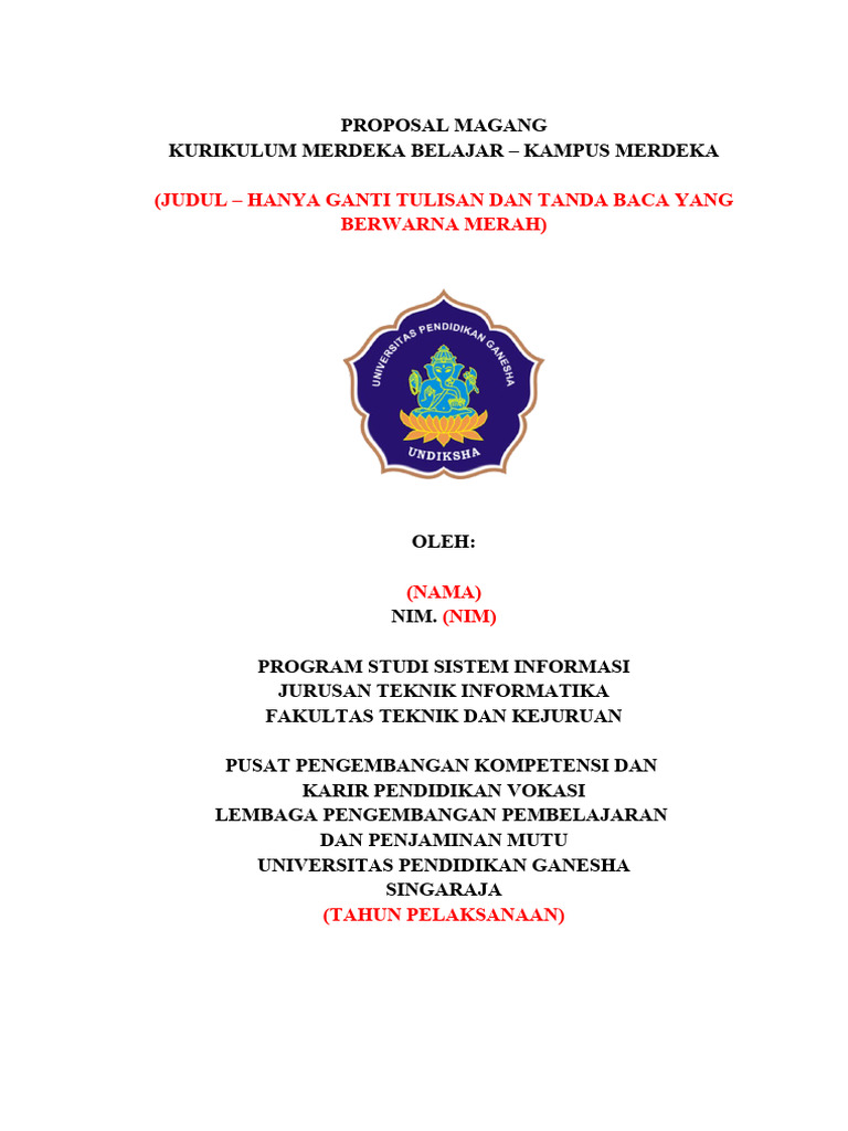 Format Proposal Magang MBKM Prodi SI V 3.0 | PDF