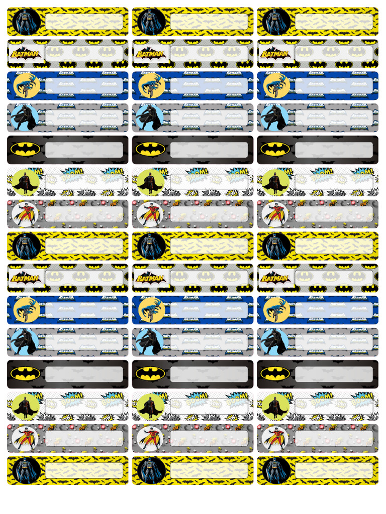 ETIQUETAS BATMAN | PDF