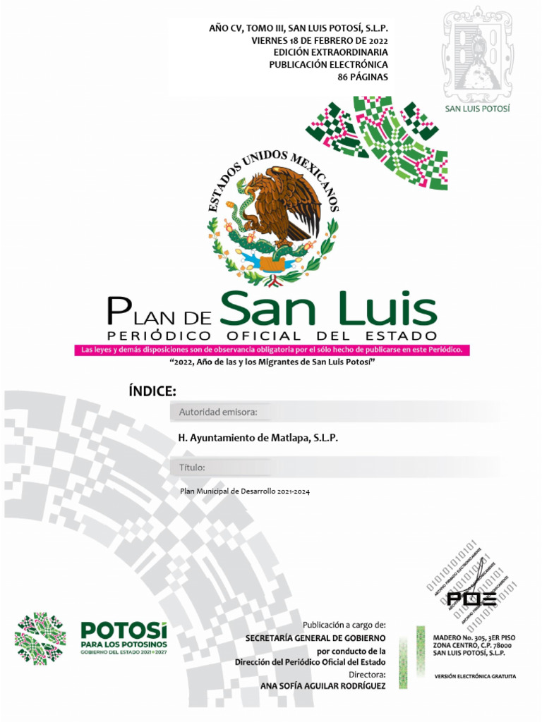 22 MATLAPA PLAN MUNICIPAL DE DESARROLLO 2021-2024 (18-FEB-2022) | PDF ...