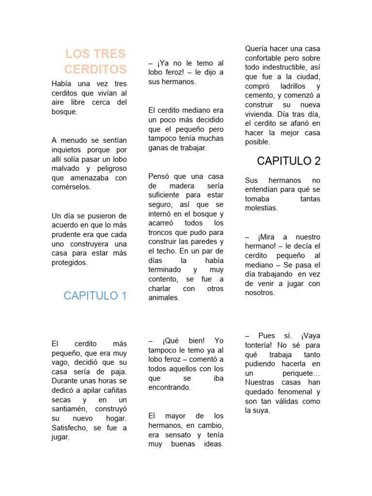 Los Tres Cerditos Pdf