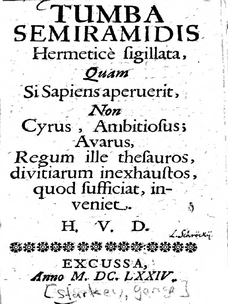 Tumba Semiramidis Hermetice Sigillata | PDF